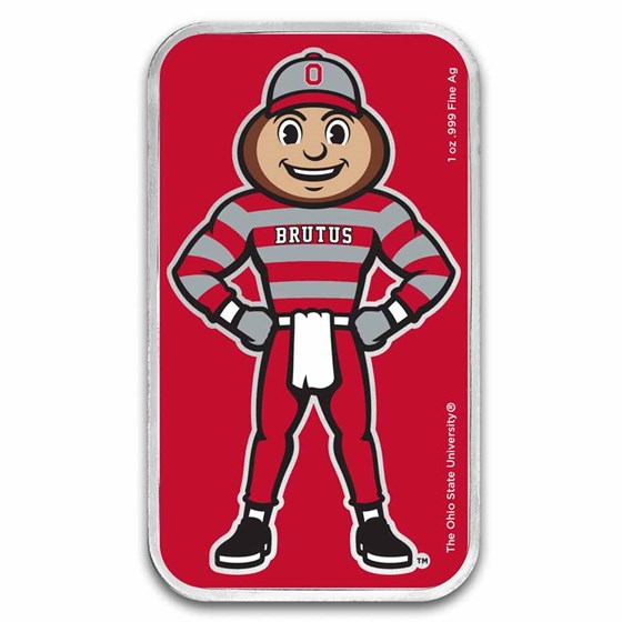 Ohio State University 1 oz Silver Colorized Bar (in TEP)