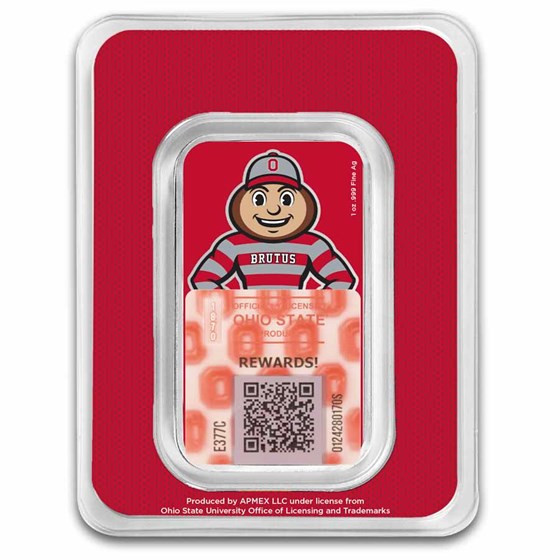 Ohio State University 1 oz Silver Colorized Bar (in TEP)