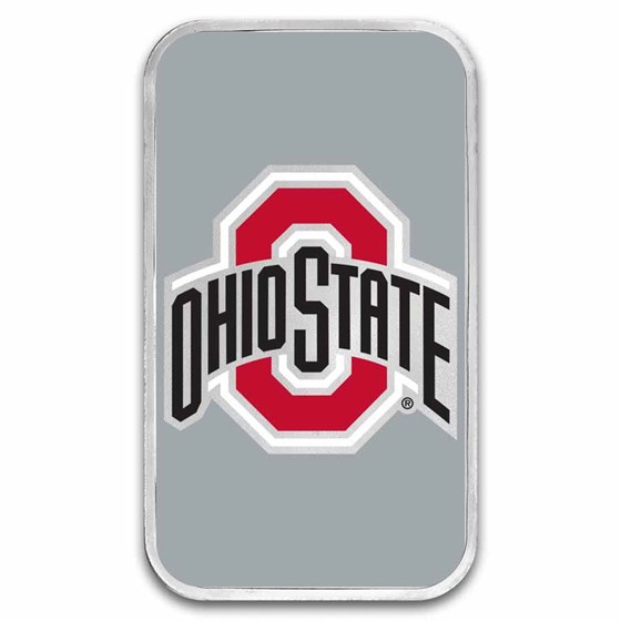 Ohio State University 1 oz Silver Colorized Bar (in TEP)