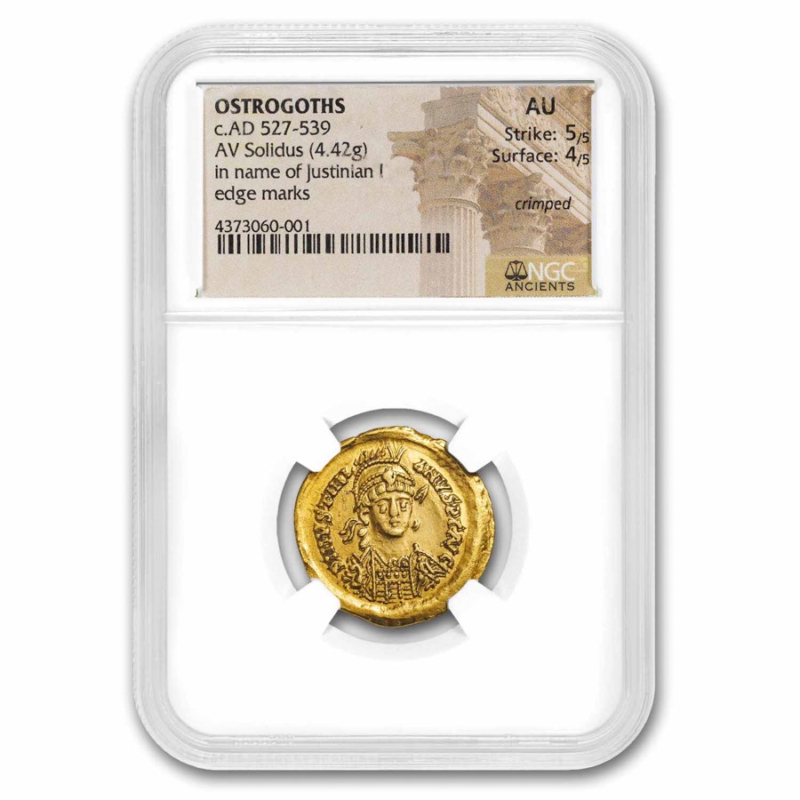 Buy Ostrogoths Gold Solidus (527-539 AD) AU NGC | APMEX