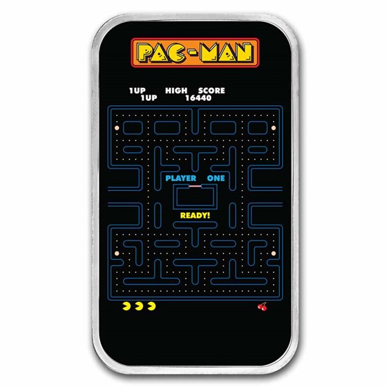 Buy PAC-MAN 1 oz Silver Game Screen Colorized Bar | APMEX