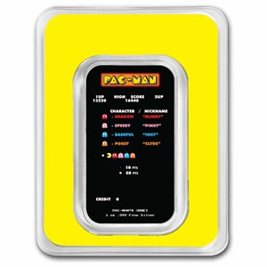 Buy PAC-MAN 1 oz Silver Game Screen Colorized Bar | APMEX