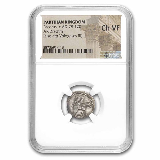 Buy 78-120 AD Parthian Silver Drachm Pacorus Ch VF NGC | APMEX