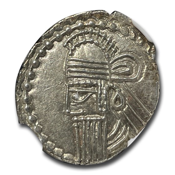 Parthian Empire Silver Drachm Vologases IV (AD 147-191) Ch AU NGC