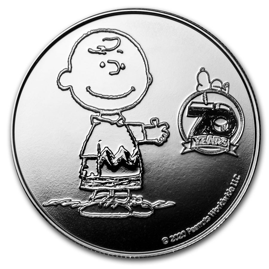 Peanuts® 70th Anniversary with Charlie Brown 1 oz Proof Silver For Sale ...