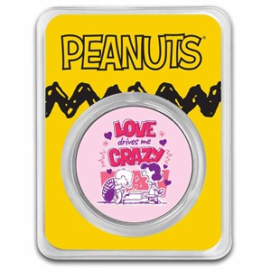 Buy Peanuts 1 oz Silver Love Drives Me Crazy Colorized | APMEX