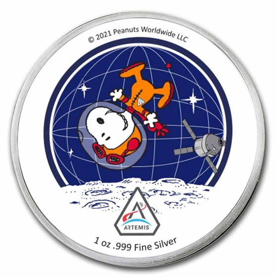 Buy Peanuts® Snoopy Space Artemis Mis 1 oz Color Ag | APMEX