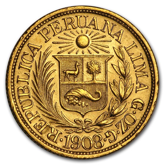 Buy Peru Gold 1/2 Libra Average Circulated (AGW .1177, Random) | APMEX
