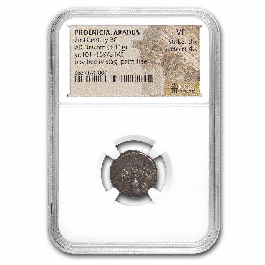 Phoenicia, Aradus AR Drachm (2nd Century BC) VF NGC