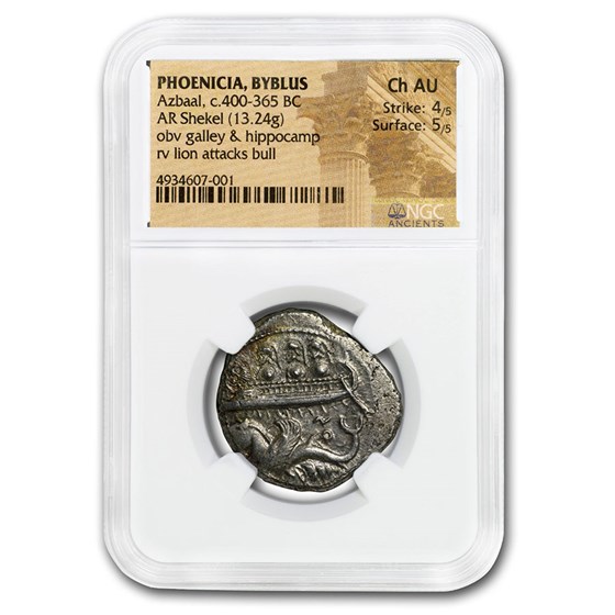 Buy Phoenicia, Byblus Silver AR Shekel (400-365 BC) Ch AU NGC | APMEX