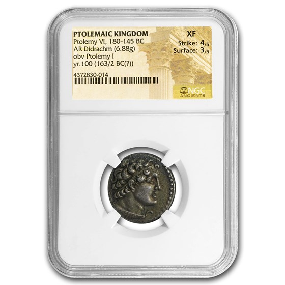 Buy Ptolemaic Kingdom Ptolemy VI AR Didrachm (180-145 BC) XF NGC | APMEX