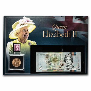 Buy Queen Elizabeth II Banknote, Coin & Stamp Set | APMEX