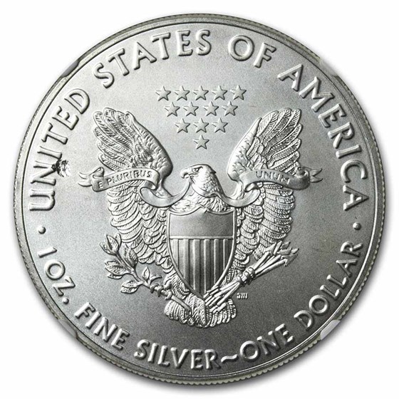 Buy Random Year U.S Silver Eagle MS-69 NGC (Error, Rev Struck Thru) | APMEX