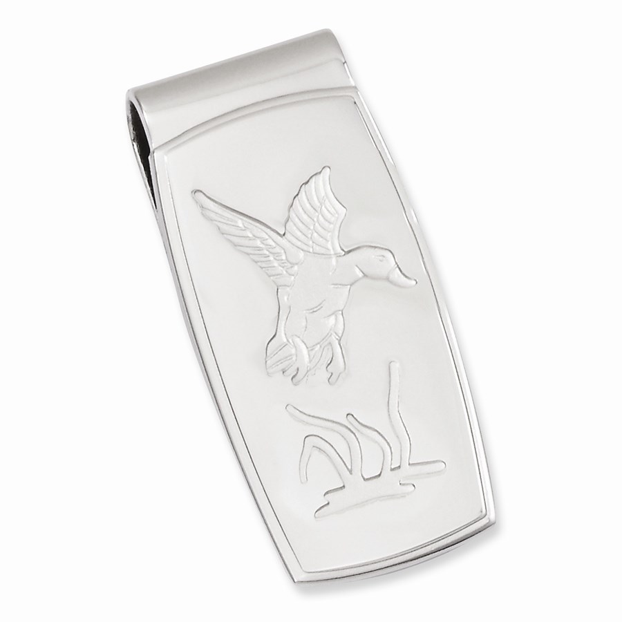Buy Rhodium-plated Flying Duck Hinged Money Clip | APMEX