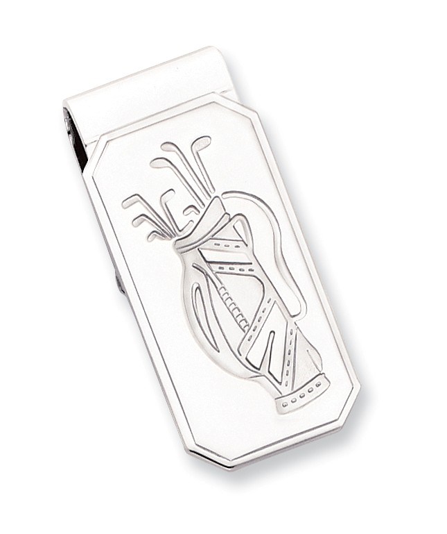 Buy Rhodium-plated Golf Bag Hinged Money Clip | APMEX