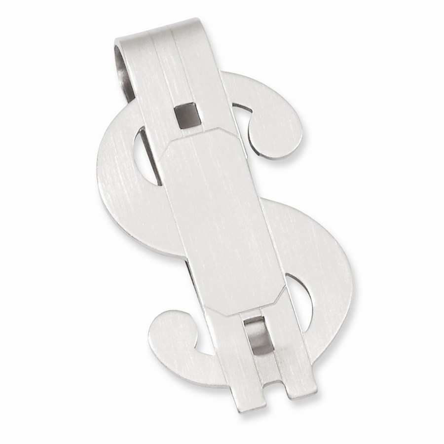Buy Rhodium-plated Satin Finish Dollar Sign Money Clip | APMEX