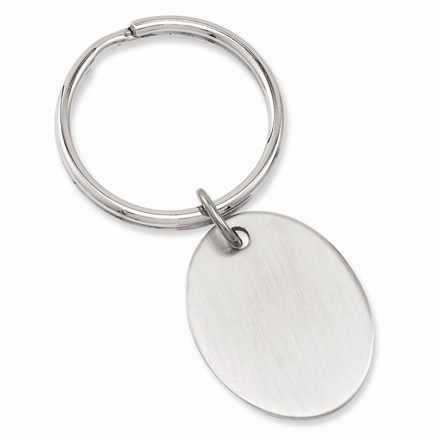Buy Rhodium-plated Satin Oval Key Ring | APMEX