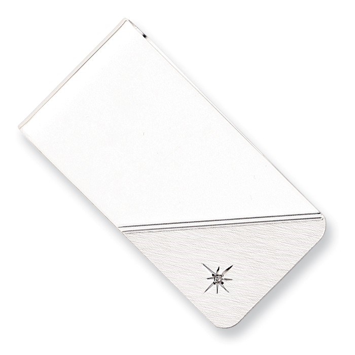 Buy Rhodium-plated Star .01 ct. Diamond Money Clip | APMEX