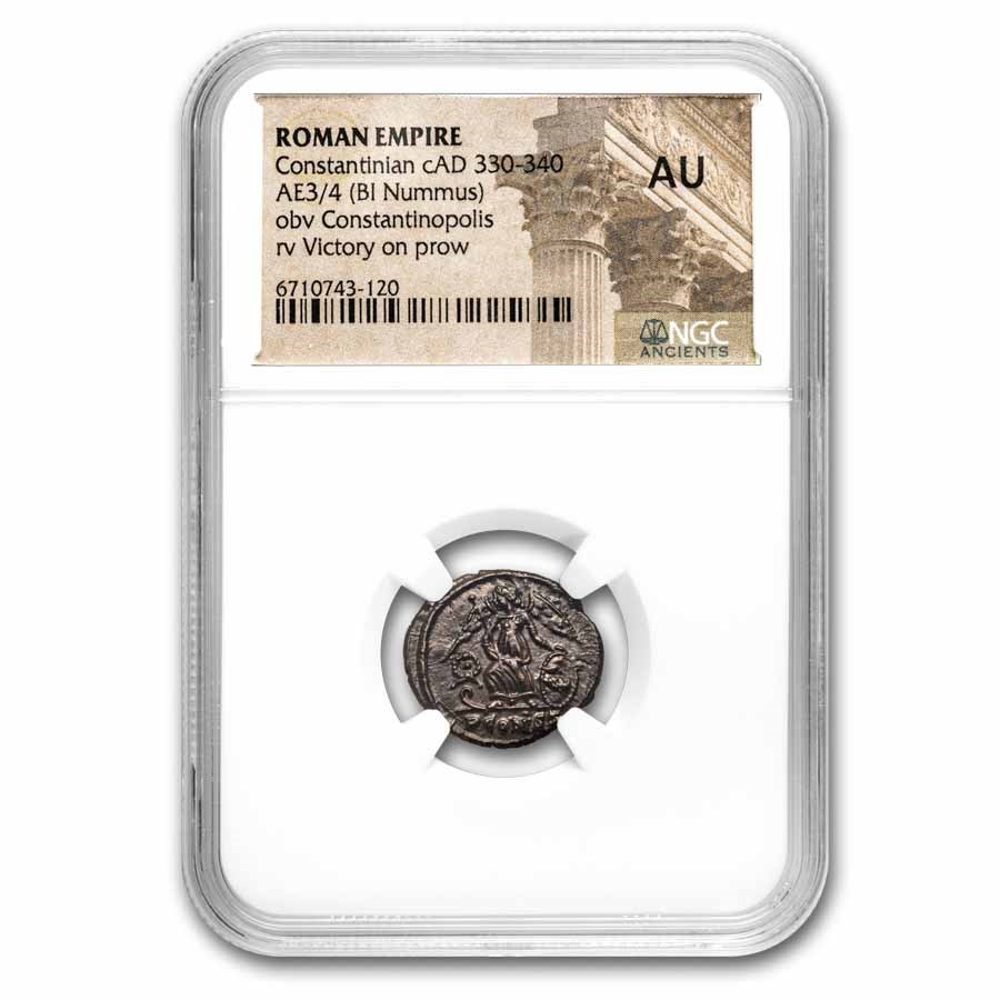Buy 330-430 Roman AE3/4 BI Nummus Constantinian AU NGC | APMEX