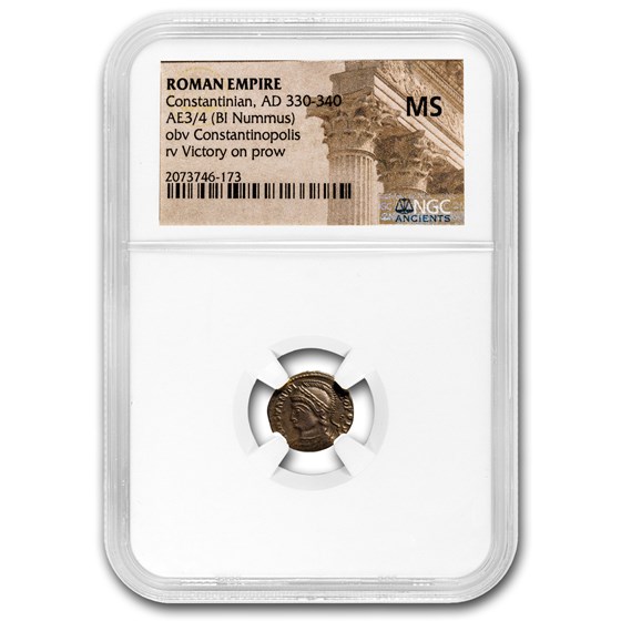 Buy 330-340 AD Roman AE3/4 Billon Nummus MS NGC | APMEX