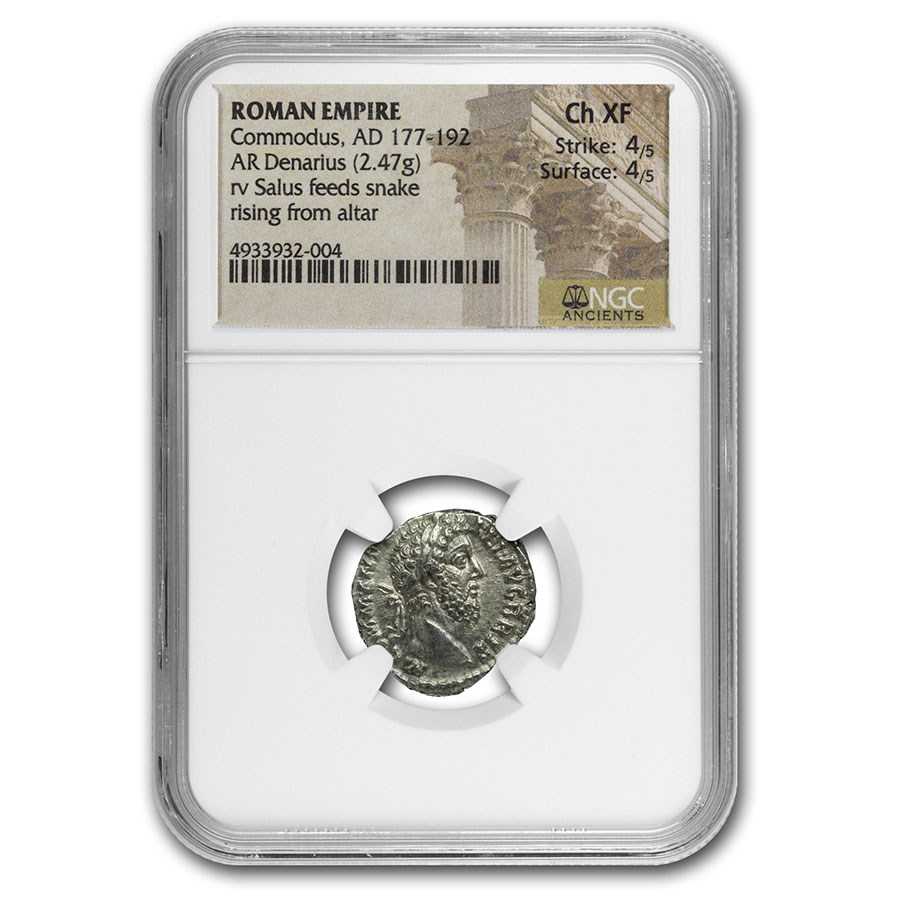 Buy Roman AR Denarius Commodus (177-192 AD) Ch XF NGC (RIC III 169) | APMEX