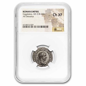 Roman AR Denarius Elagabalus (218-222 AD) Ch XF NGC (Random Coin)