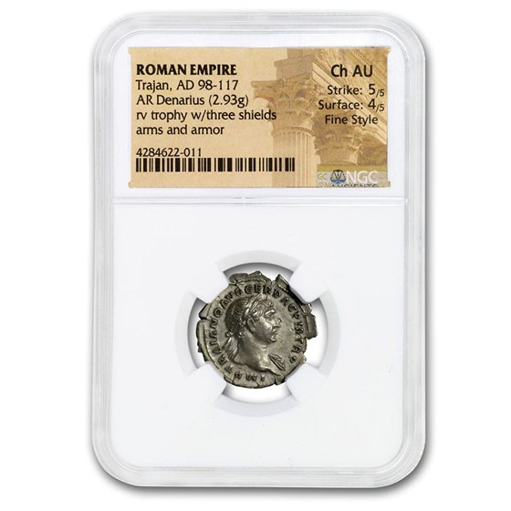 Buy Roman AR Denarius Emp Trajan (98-117 AD) CH AU NGC (RIC II 147b ...