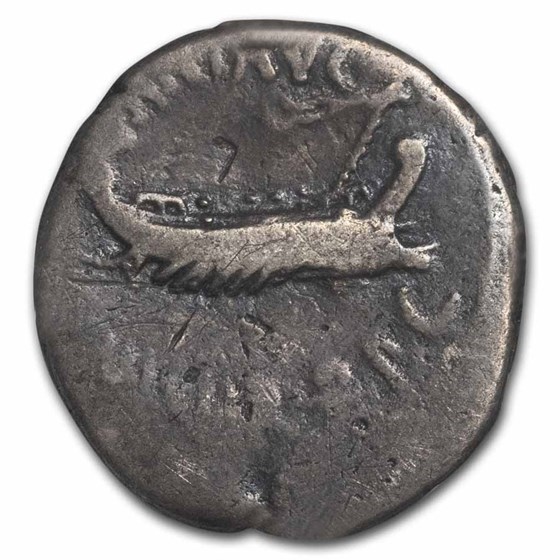 Roman AR Denarius Marc Antony Legion VIIII (30 BC) Fine NGC