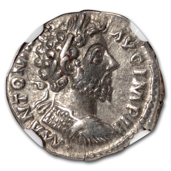 Buy Roman AR Denarius Marcus Aurelius XF NGC (Colosseum Hoard Vault ...