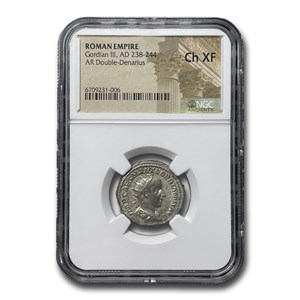 Roman AR Double Denarius Gordian III (AD 238-244) Ch XF NGC