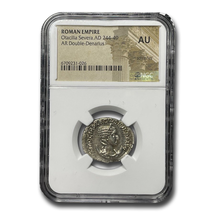 Roman AR Double-Denarius Otacilia Severa (244-49 AD) AU NGC