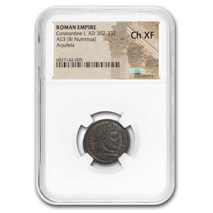 Roman BI Nummus Constantine I 307-337 Ch XF NGC (Random Coin)