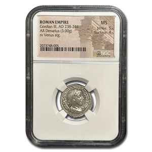 Roman Emp. Denarius Gordian III (238-244 AD) MS NGC (RIC IV 131)