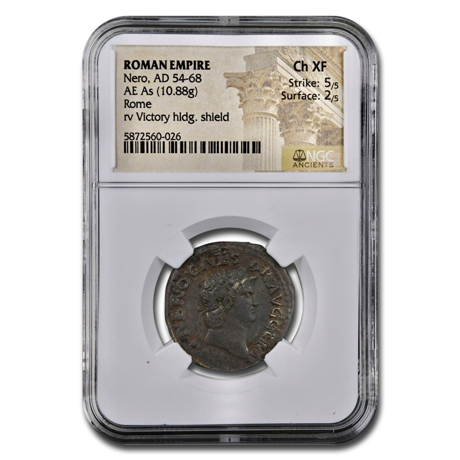 Buy Roman Empire AE As Nero (54-68 AD) Ch XF NGC (RIC I 543) | APMEX