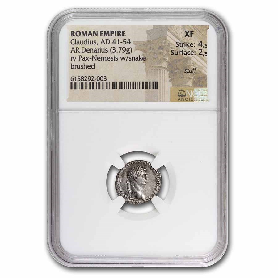 Buy Roman Empire AR Denarius Claudius (41-54 AD) XF NGC (RIC I 62) | APMEX
