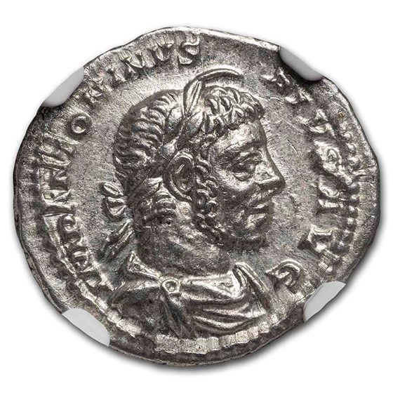 Buy Roman Empire AR Denarius Elagabalus Ch AU NGC (RIC IV 146) | APMEX