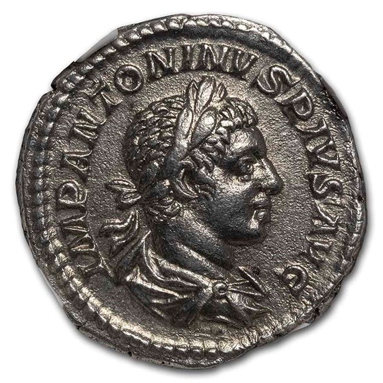 Buy Roman Empire AR Denarius Elagabalus Ch AU NGC (RIC IV 56) | APMEX