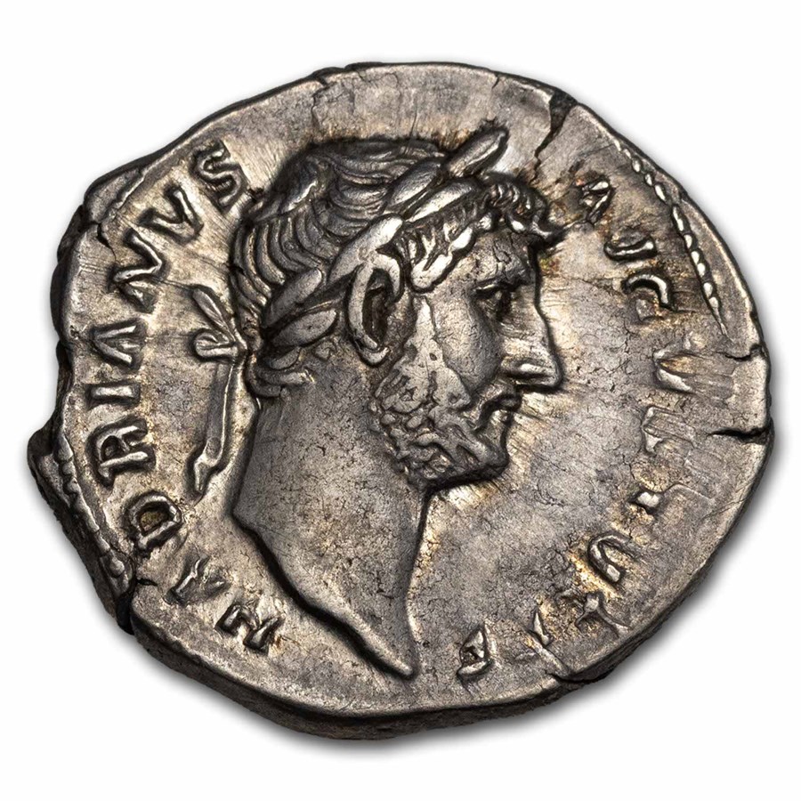 Roman Empire AR Denarius Hadrian 117-38 AD AU (RIC II 720)
