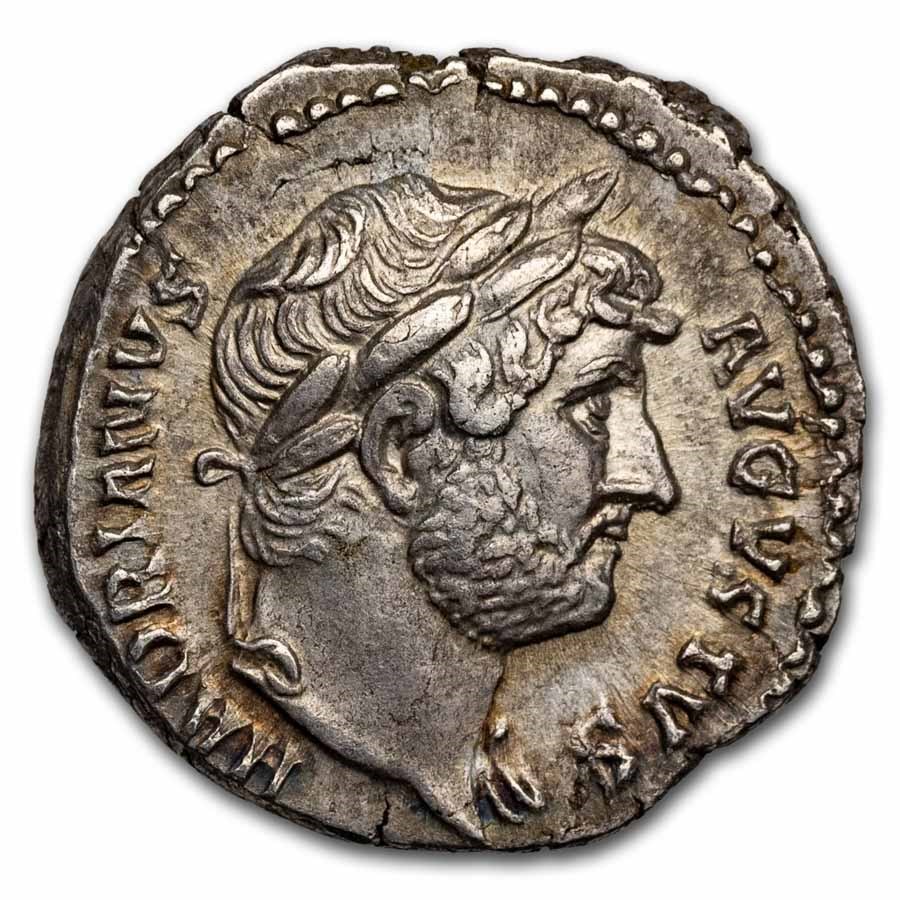 Roman Empire AR Denarius Hadrian 117-38 AD AU (RIC II 846)