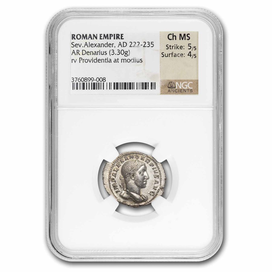 Roman Empire AR Denarius Severus Alex. (222-235 AD) Ch MS NGC