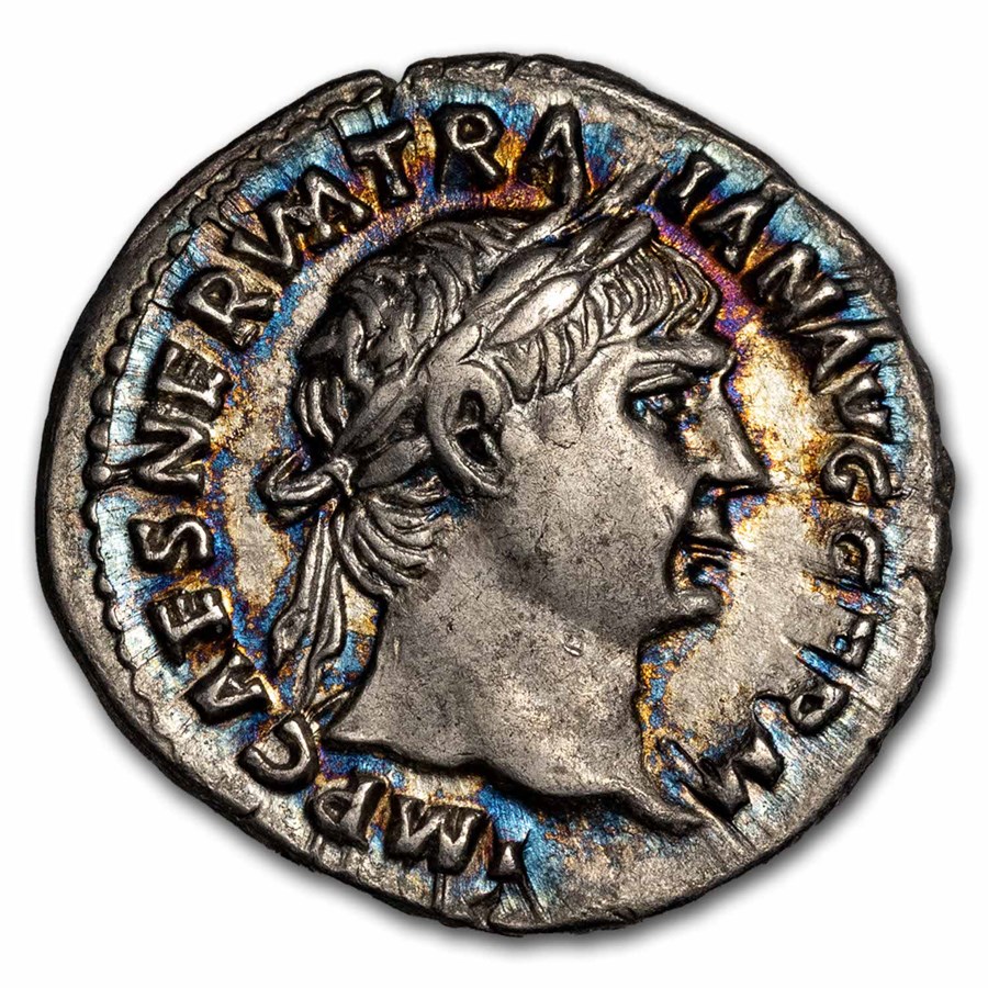Buy 98-117 AD Roman Empire AR Denarius Trajan XF | APMEX