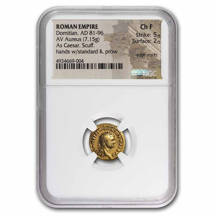 Buy Roman Empire Av Aureus Domitian 81 96 Ad Ch F Apmex