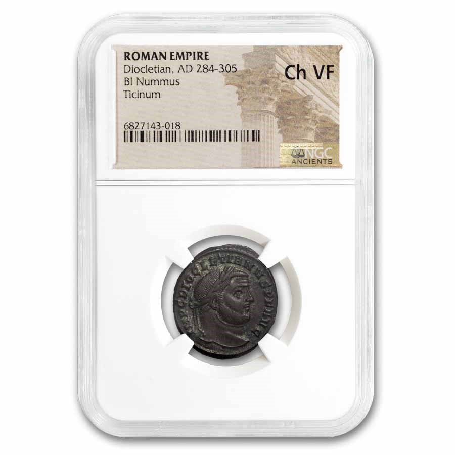 Roman Empire BI Nummus Diocletian 284-305 AD Ch VF NGC RIC VI 45