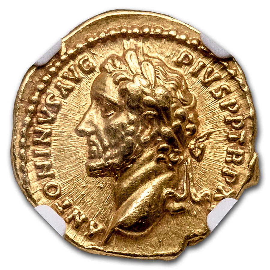 Buy Roman Empire Gold Aureus Antoninus Pius AU NGC (138-161 AD) | APMEX