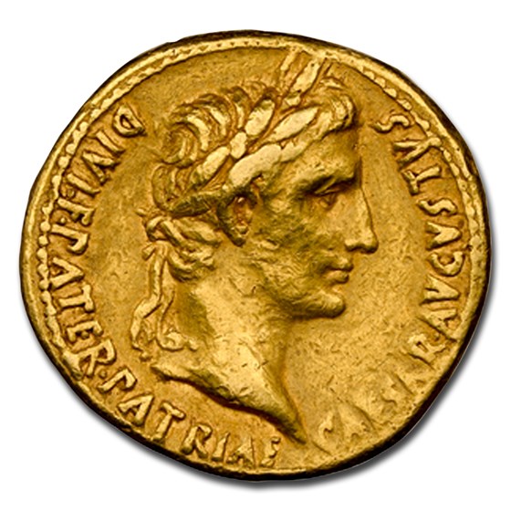 Roman Gold Aureus Augustus (27 BC - AD 14) Ch VF NGC (RIC I 206)