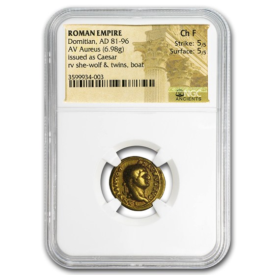 Buy Roman Gold Aureus Emperor Domitian 81 96 Ad Ch Fine Ngc Apmex
