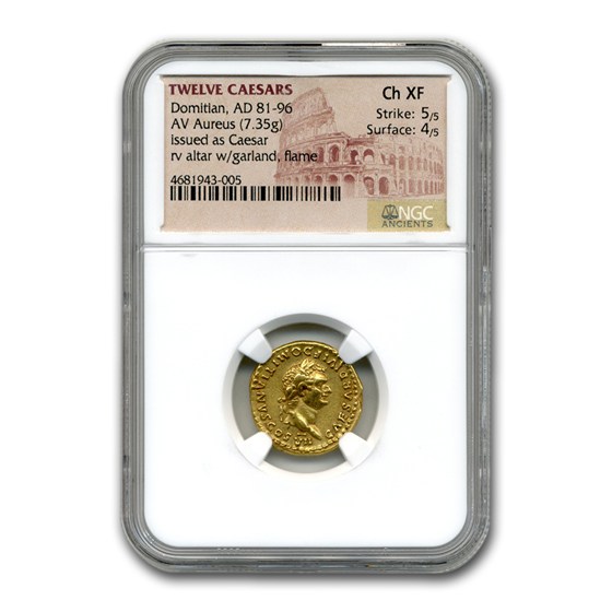 Buy Roman Gold Aureus Emperor Domitian 81 96 Ad Ch Xf Ngc Apmex