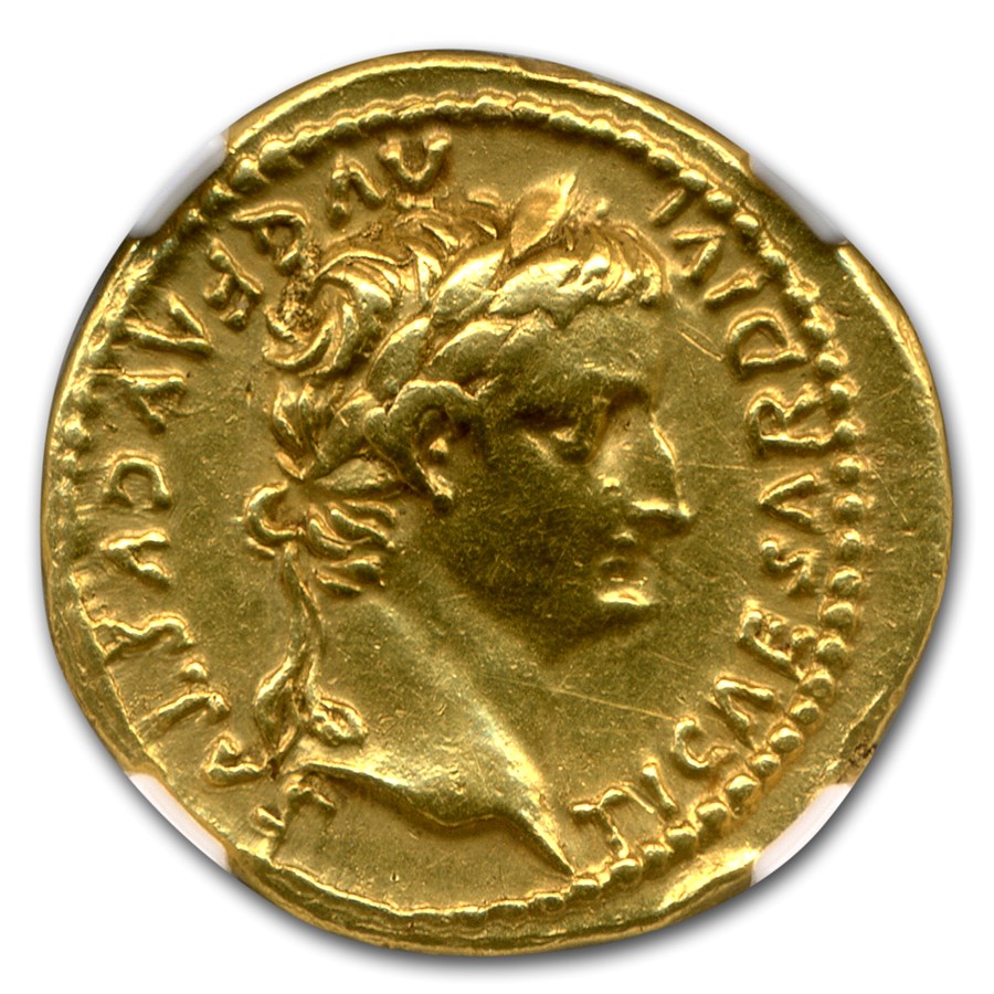 Buy Roman Gold Aureus Emperor Tiberius (14-37 AD) AU NGC | APMEX