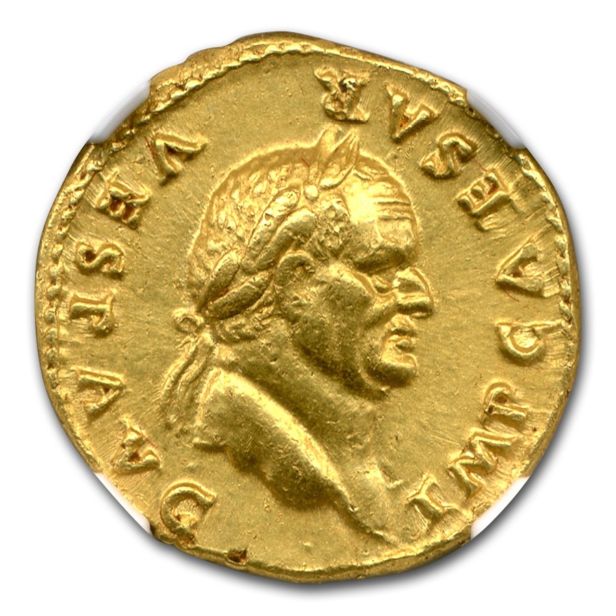Buy Roman Gold Aureus Emperor Vespasian (69-79 AD) AU NGC | APMEX