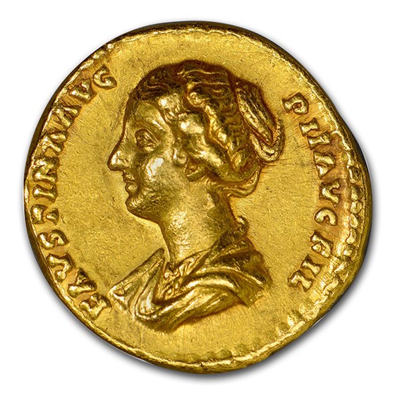 Buy Roman Gold Aureus Faustina Jr. (147-75/6 AD) AU NGC (Fine Style ...